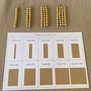 Montessori Bead Bar Multiplication Tables Posters and Worksheets. - Etsy
