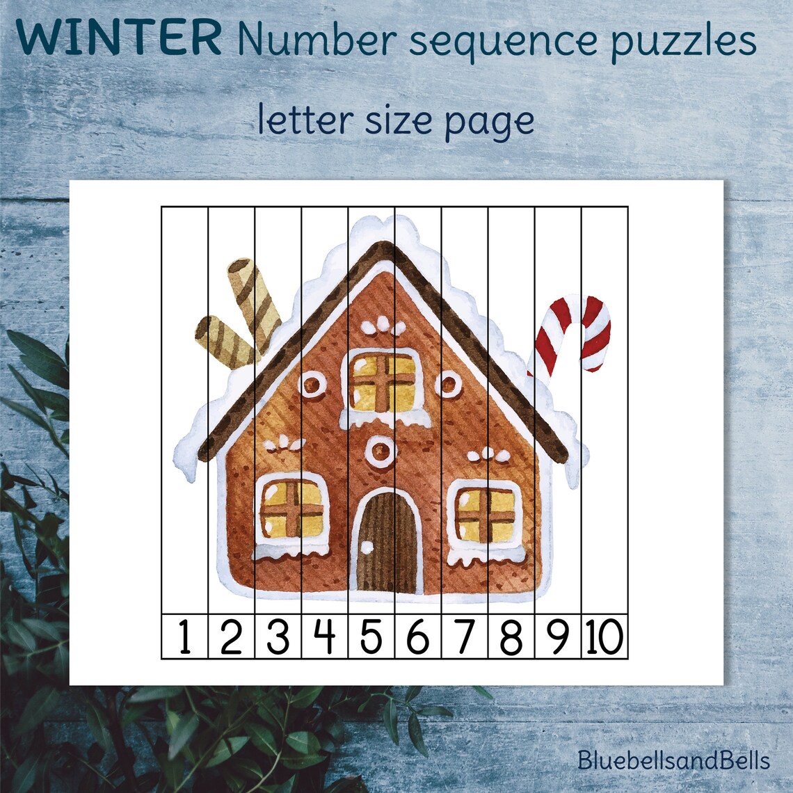 Number Sequence Puzzles Printable. Montessori Winter Preschool - Etsy