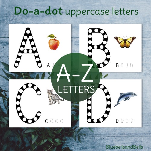 Printable Preschool Worksheets Dot a Dot Alphabet Writing - Etsy