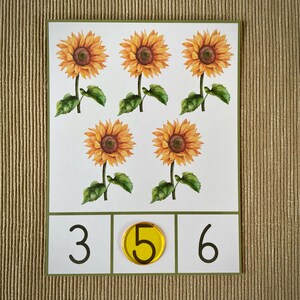 Flower Preschool Printable Count and Clip Cards 1-10. Montessori Spring ...