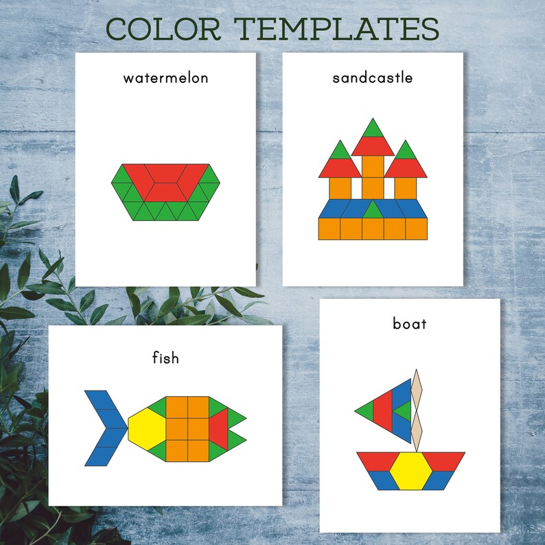 Summer Pattern Blocks Templates. Summer Printable Preschool - Etsy