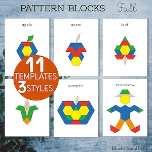 Fall Pattern Blocks Templates. Preschool and Kindergarten Printable ...