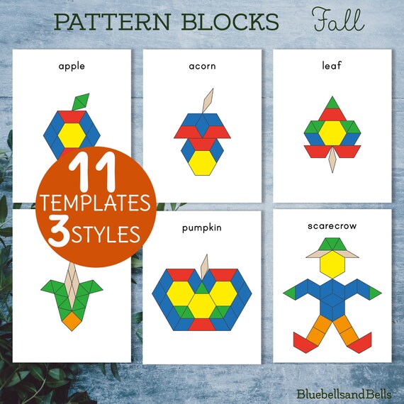Fall Pattern Blocks Templates. Preschool and Kindergarten - Etsy