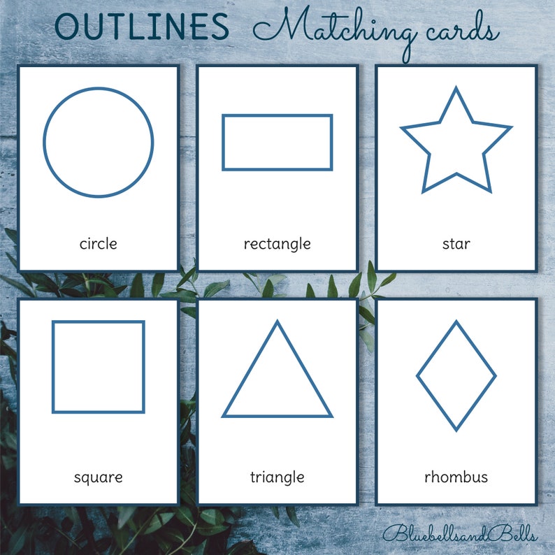 Montessori Printable Shapes Flash Cards. Preschool Matching - Etsy
