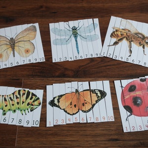Insect Preschool Printable Number Sequence Puzzles 1-10. Montessori ...