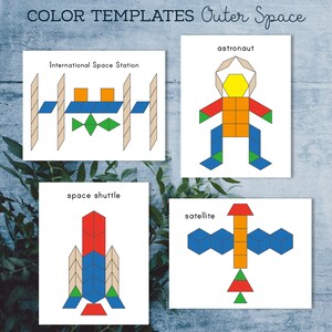 Outer Space Pattern Blocks Templates. Solar System Preschool and ...