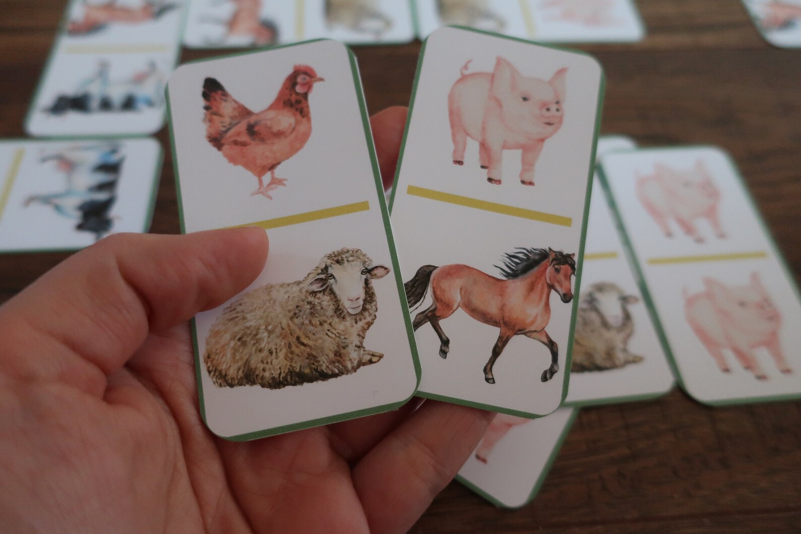 Farm Animal Dominoes. Kids Printable Tile Game. - Etsy