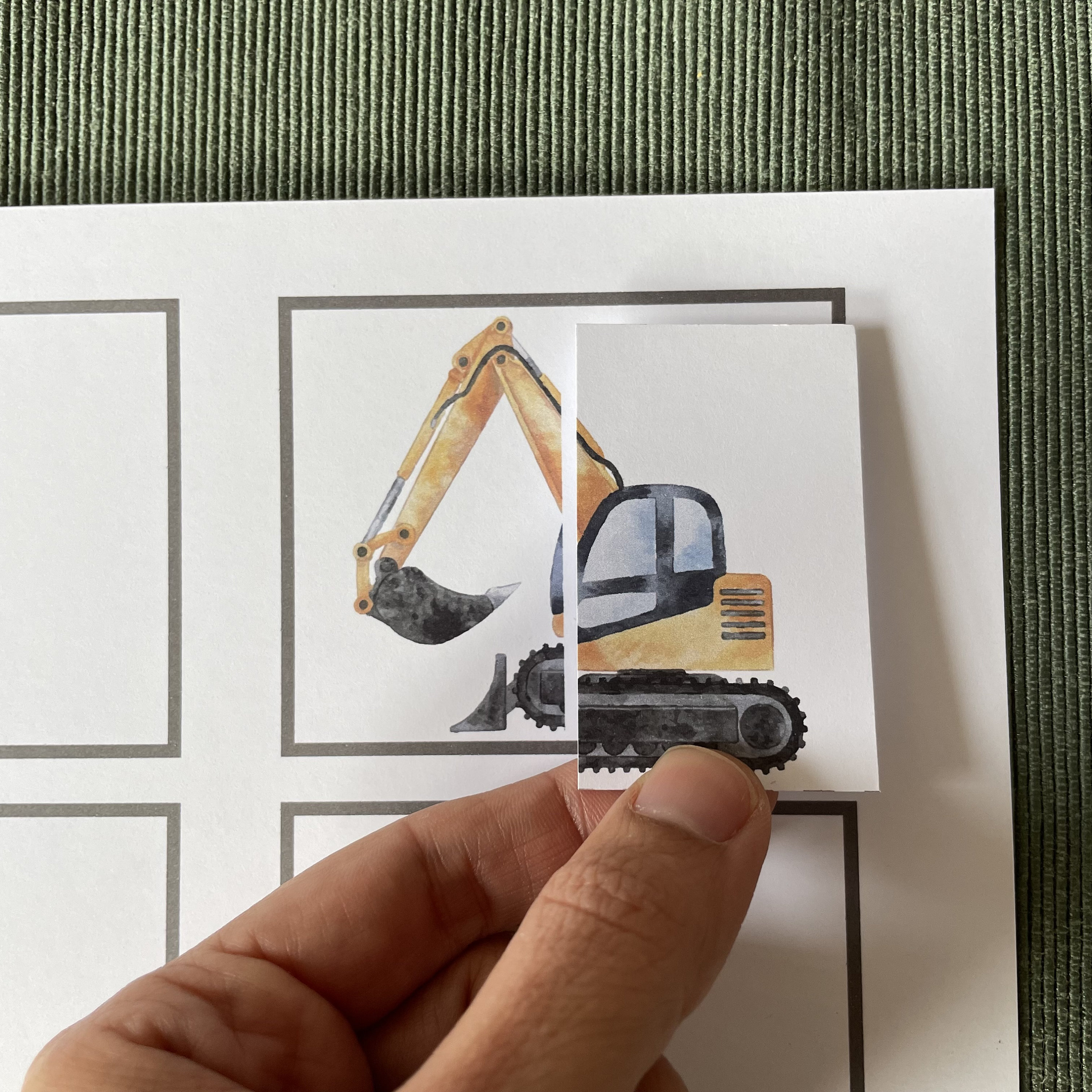 Construction Puzzle Printable. Vehicles Halves Matching Activity for ...