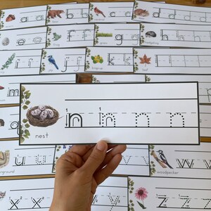 Alphabet Tracing Strips Woodland Lowercase. Handwriting Activity for ...