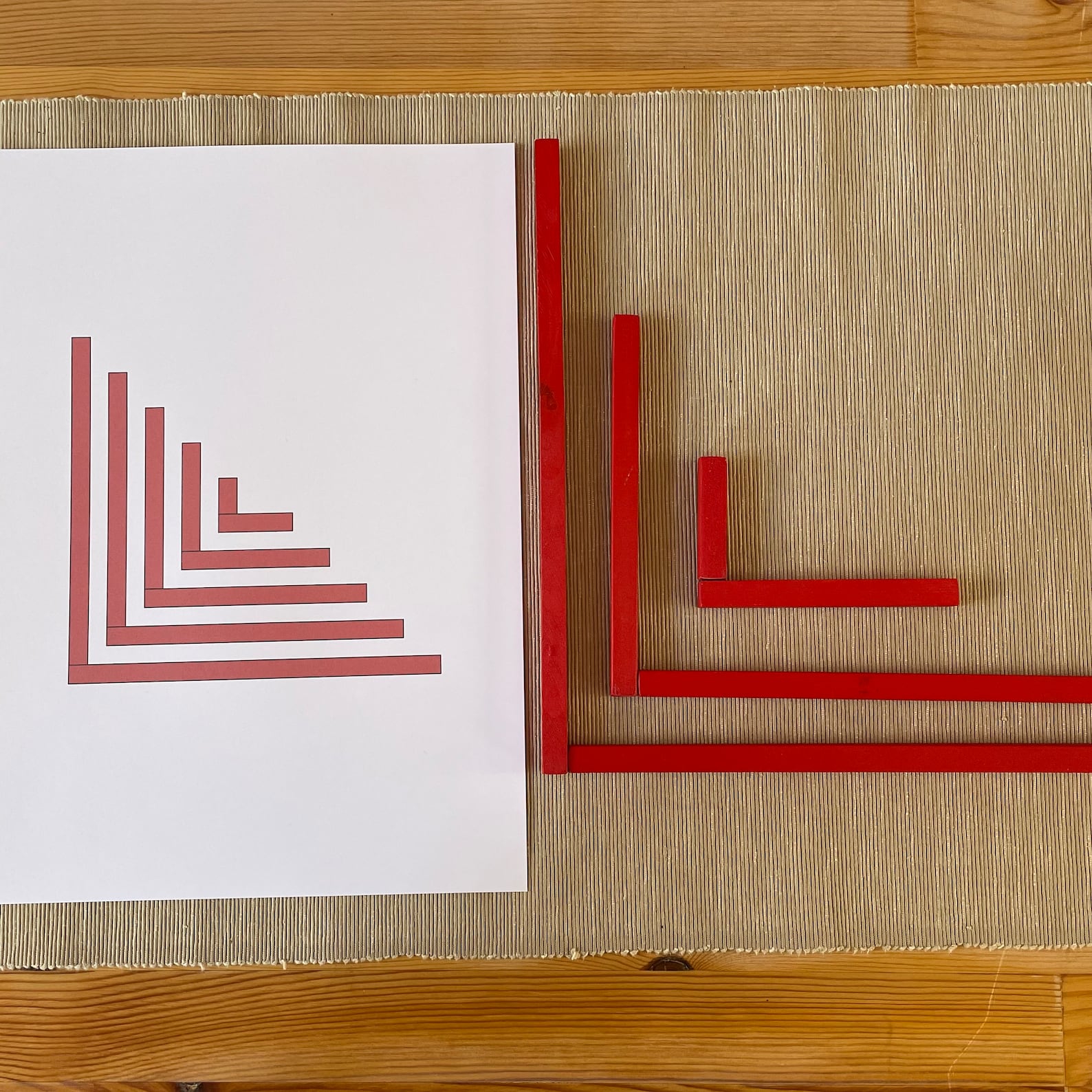 Montessori Red Rods Pattern Cards. Sensorial Extension Printable ...