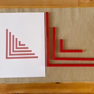 Montessori Red Rods Pattern Cards. Sensorial Extension Printable ...
