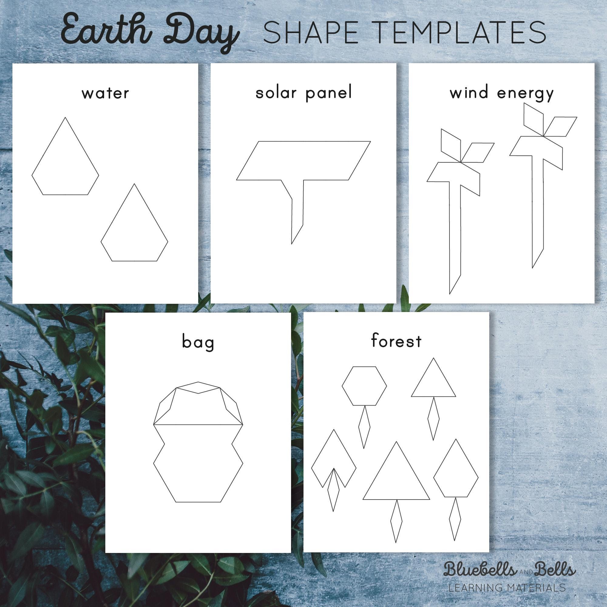Earth Day Pattern Blocks Templates. Spring Printable for Kindergarten ...