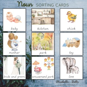 Noun Sorting Person, Place or Thing. Montessori Parts of Speech ...