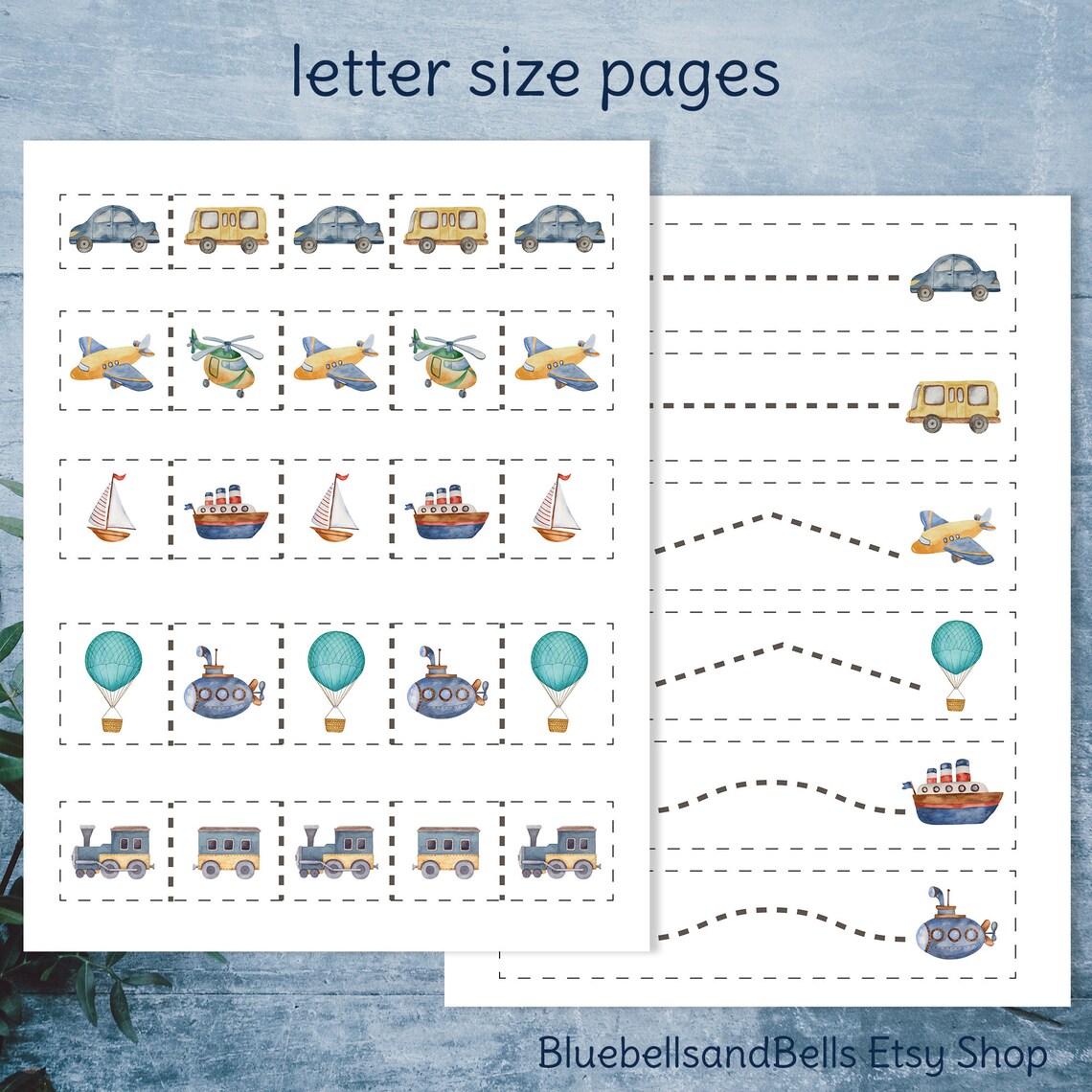 Montessori Printable Cutting Practice Strips Transportation. - Etsy