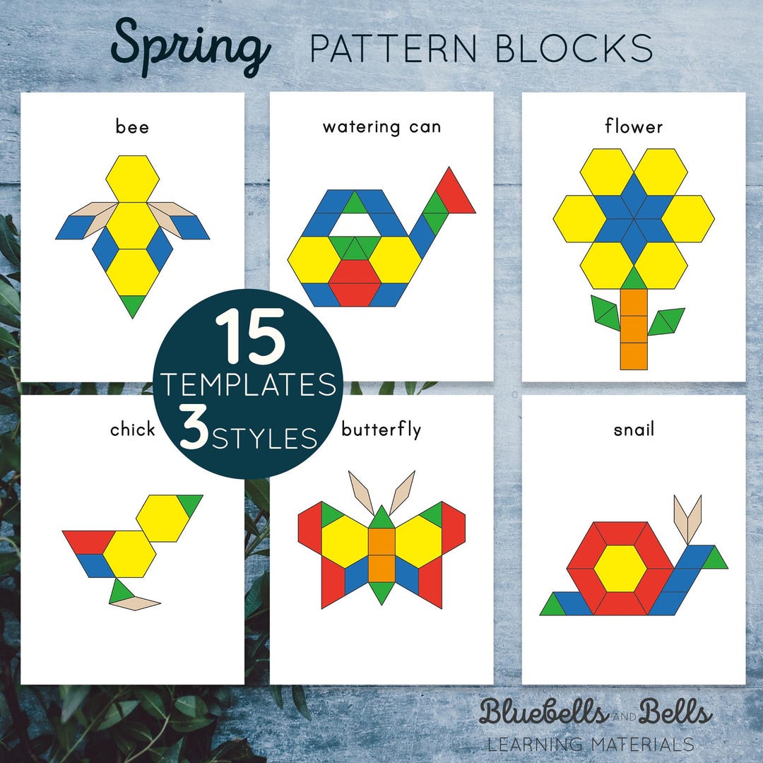 Spring Pattern Blocks Templates. Spring Printable Preschool and ...