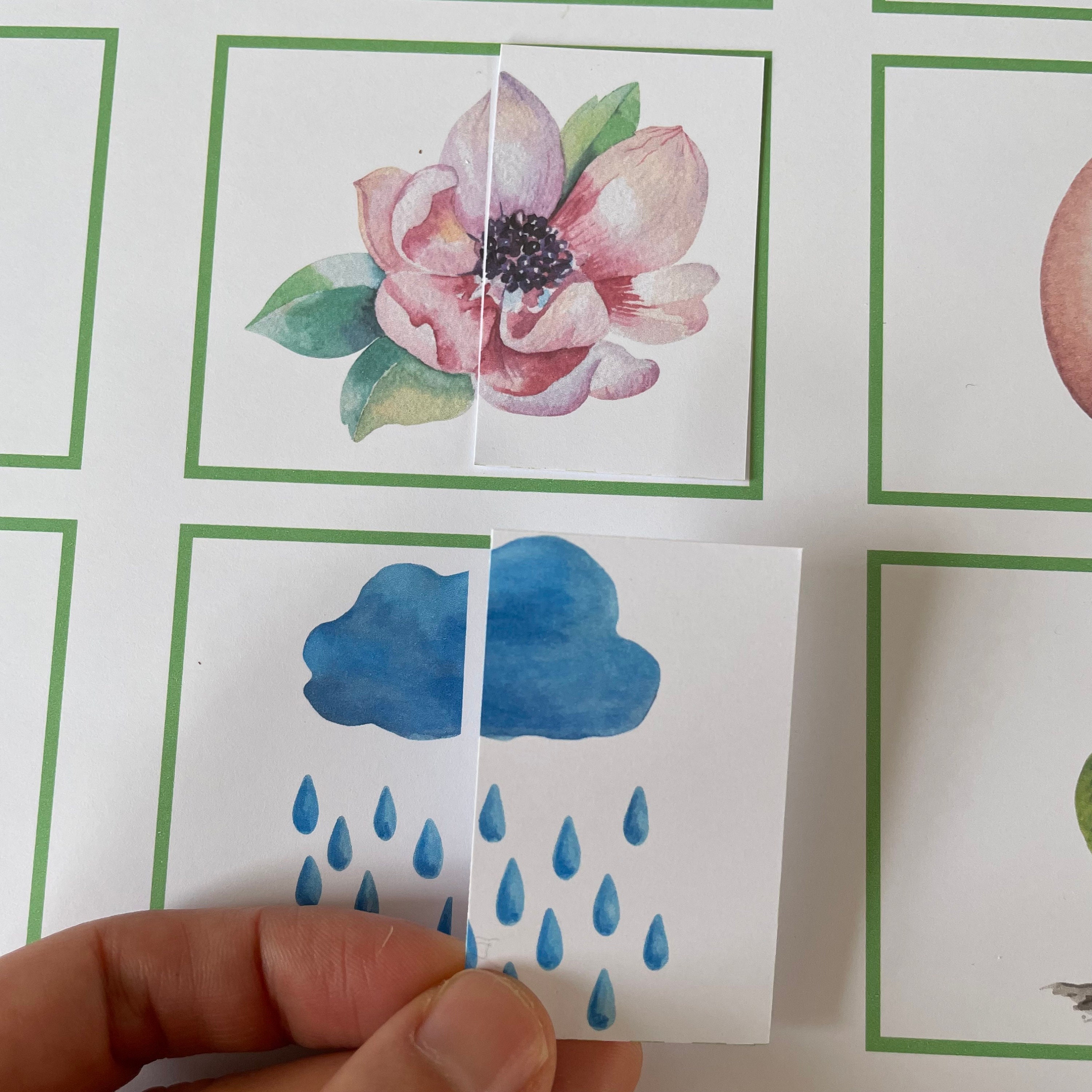 Montessori Spring Printable Puzzle Halves Matching. Toddler Busy Book ...