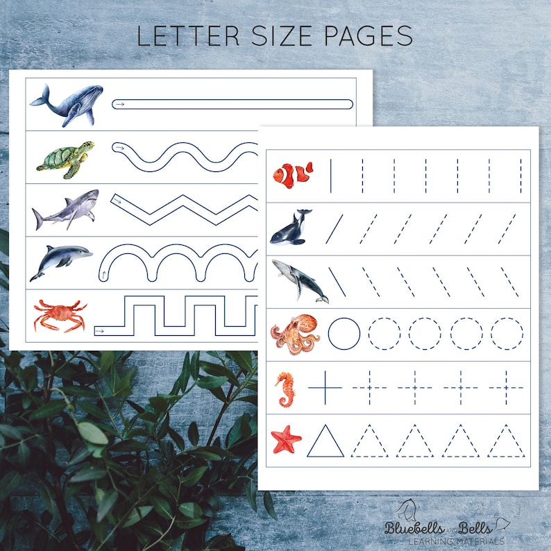 Ocean Preschool Tracing Strips. Pre-writing Practice Printable ...