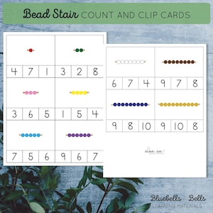 Montessori Colored Bead Stair Printables. Preschool Math Activities ...