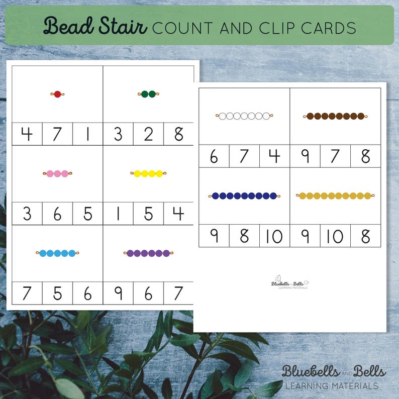 Montessori Colored Bead Stair Printables. Preschool Math Activities ...