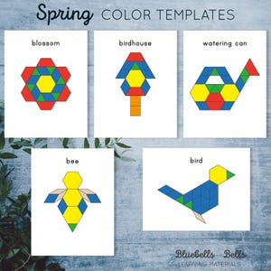 Spring Pattern Blocks Templates. Spring Printable Preschool and ...