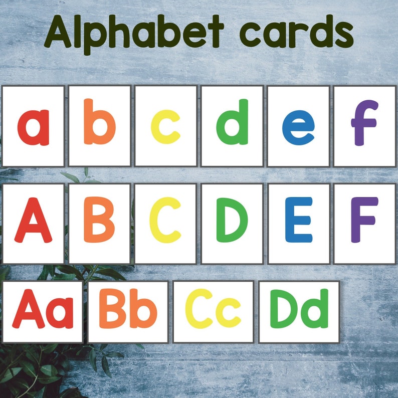 Alphabet Cards. Rainbow Letter Flash Cards Printable. Toddler - Etsy