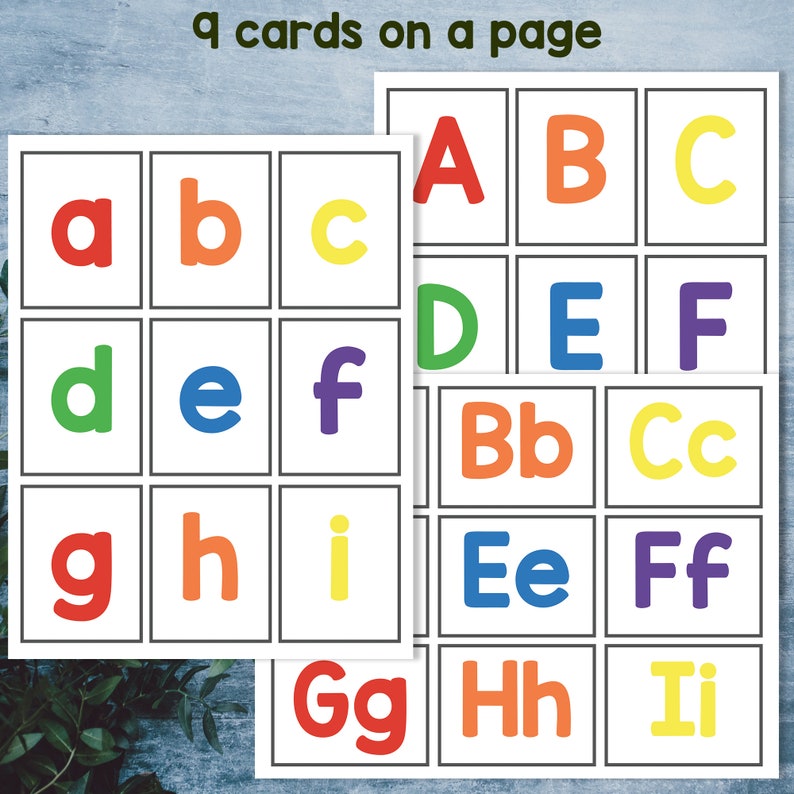 Alphabet Cards. Rainbow Letter Flash Cards Printable. Toddler | Etsy
