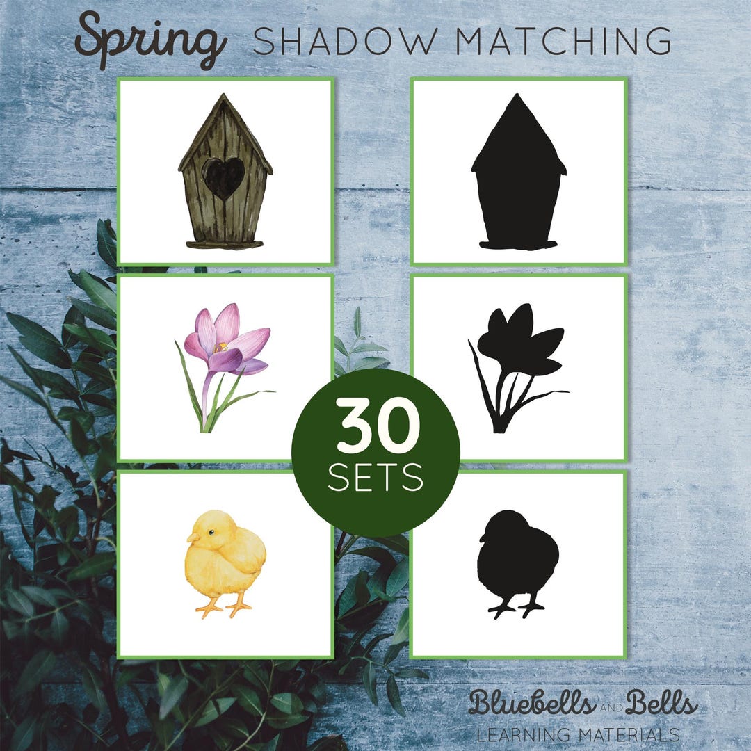 Spring Shadow Matching Cards. Montessori Printable. - Etsy