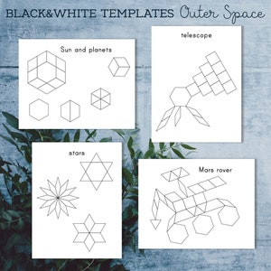 Outer Space Pattern Blocks Templates. Solar System Preschool and ...