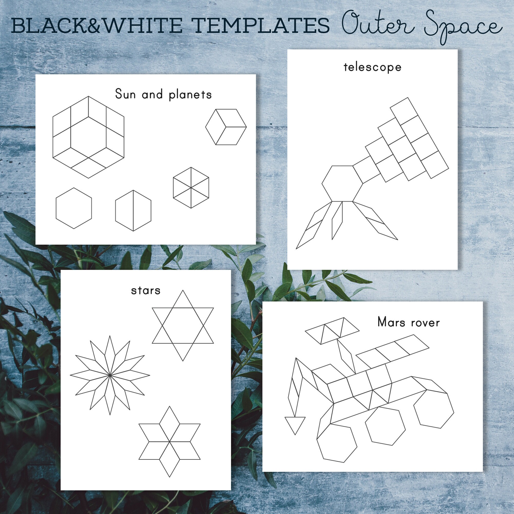 Astronaut Pattern Block Templates