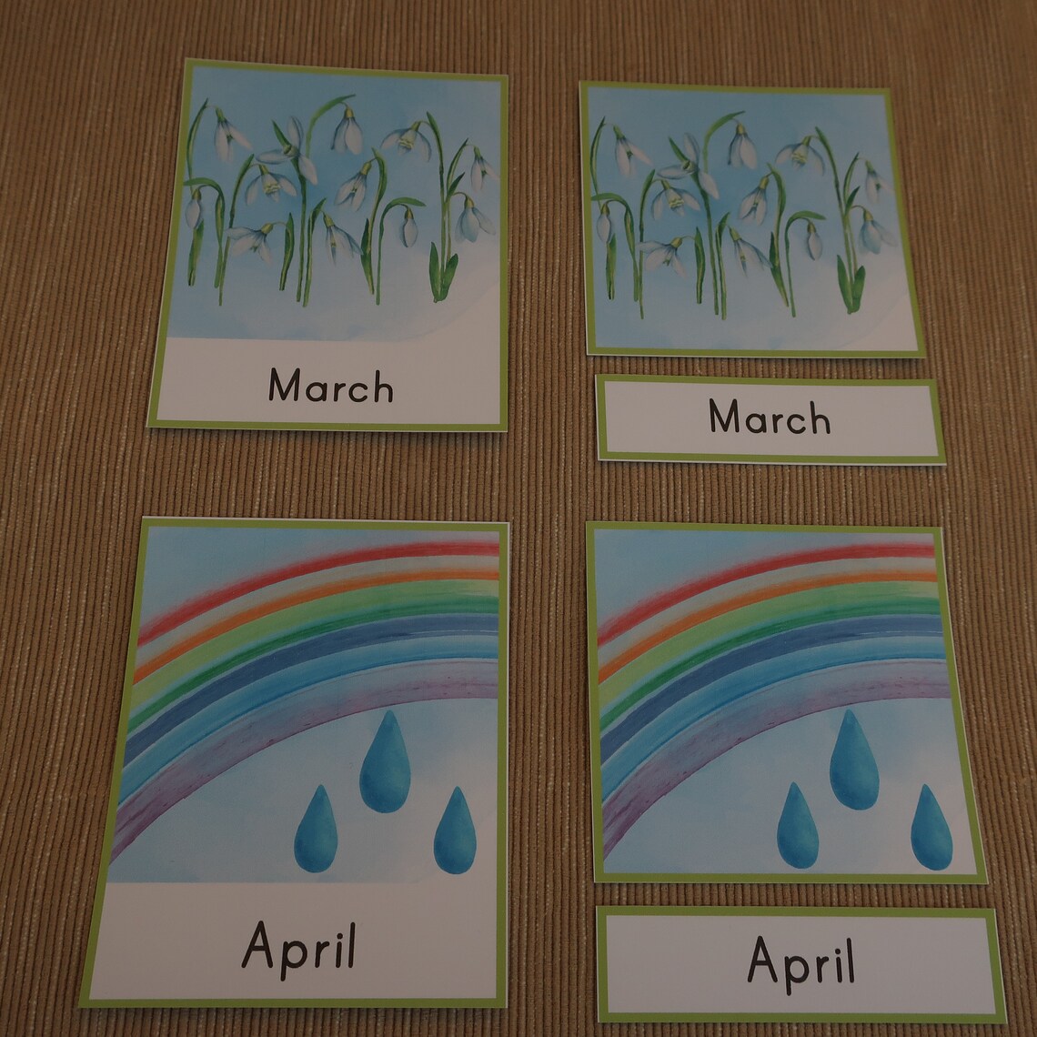 Months of the Year Montessori Printable Three Part Cards. | Etsy