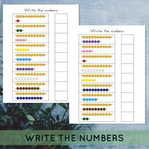 Montessori Teen Beads Printable Cards and Worksheets. - Etsy