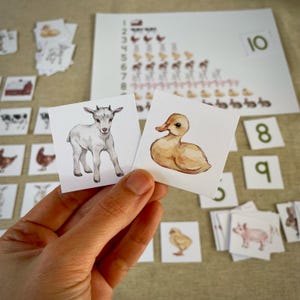 Number Chart 1-10 Printable. Farm Animal Montessori Math Counters ...
