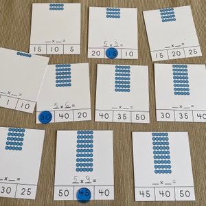 Montessori Bead Bars Multiplication Arrays Clip Cards - Etsy