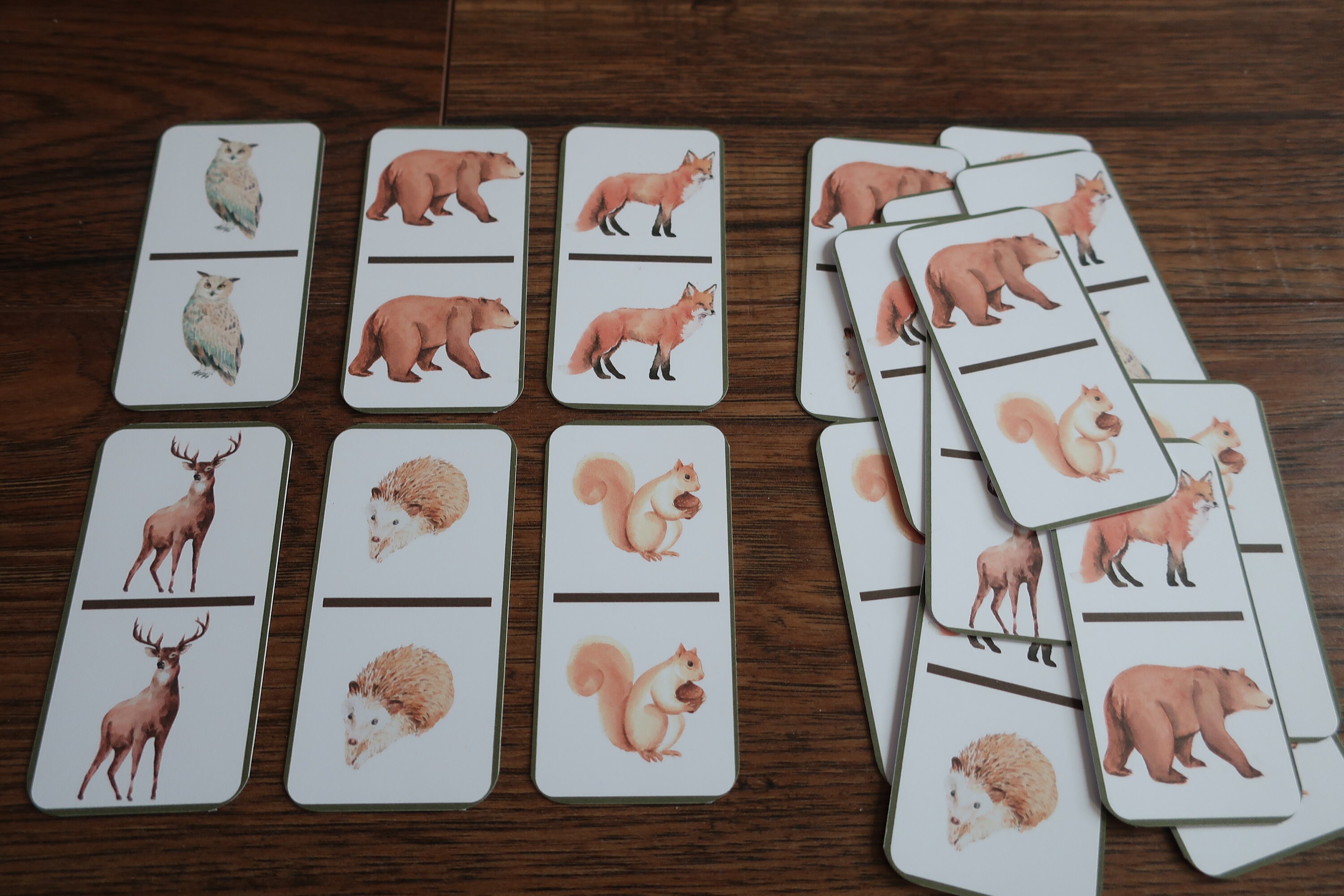 Woodland Animal Dominoes. Printable Preschool Game. - Etsy