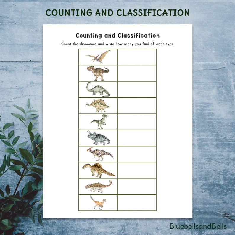 Dinosaur Preschool Graphing Activity. Math Printable for - Etsy