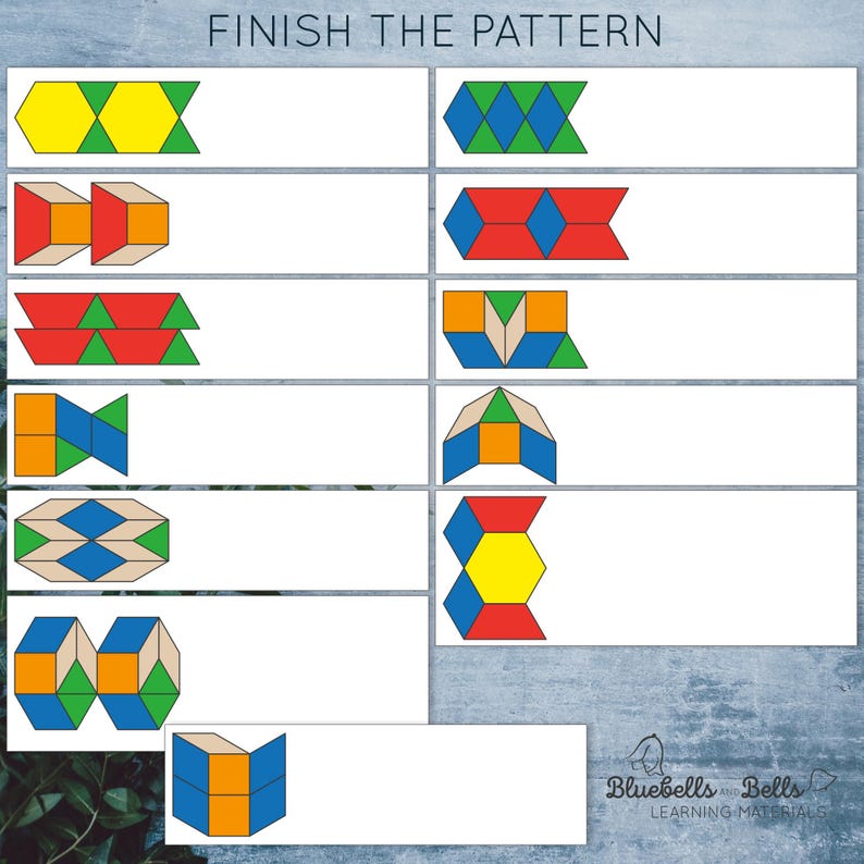 Plantillas de bloques con patrones repetitivos. Actividad de ...