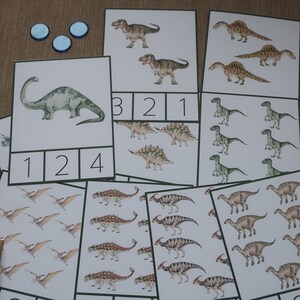 Dinosaur Count and Clip Cards 1-10. Preschool Montessori Math Printable ...