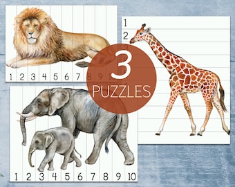 Ocean Animal Preschool Printable Number Sequence Puzzle 1-10. | Etsy