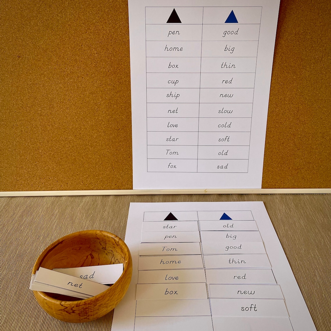Montessori Parts of Speech Noun and Adjective Sorting Activity. Grammar ...