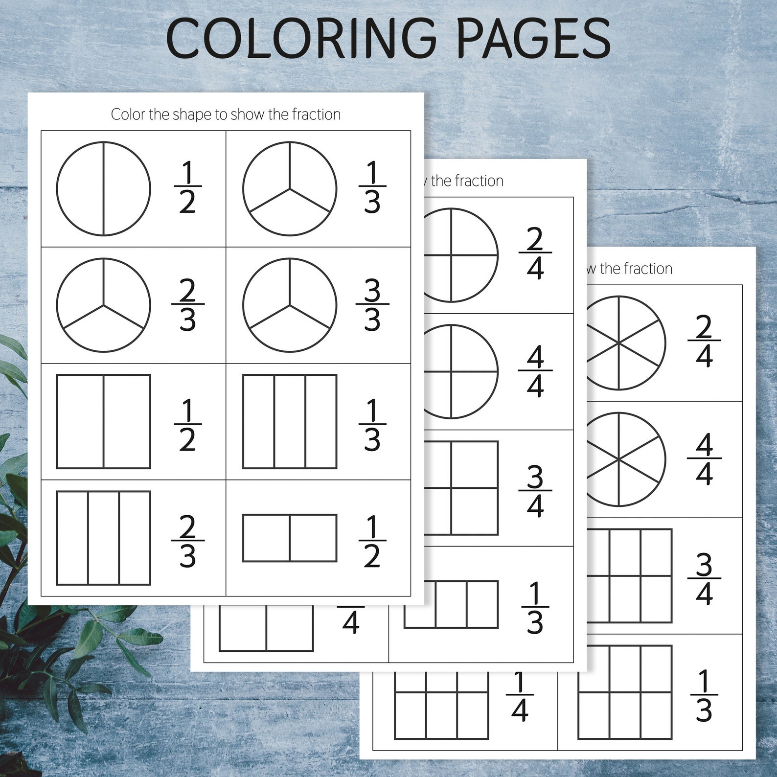 Fractions Preschool and Kindergarten Activities 1-6. - Etsy