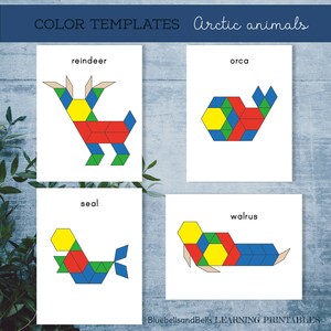 Arctic Animals Pattern Blocks Templates. Antarctic Animals Shape ...