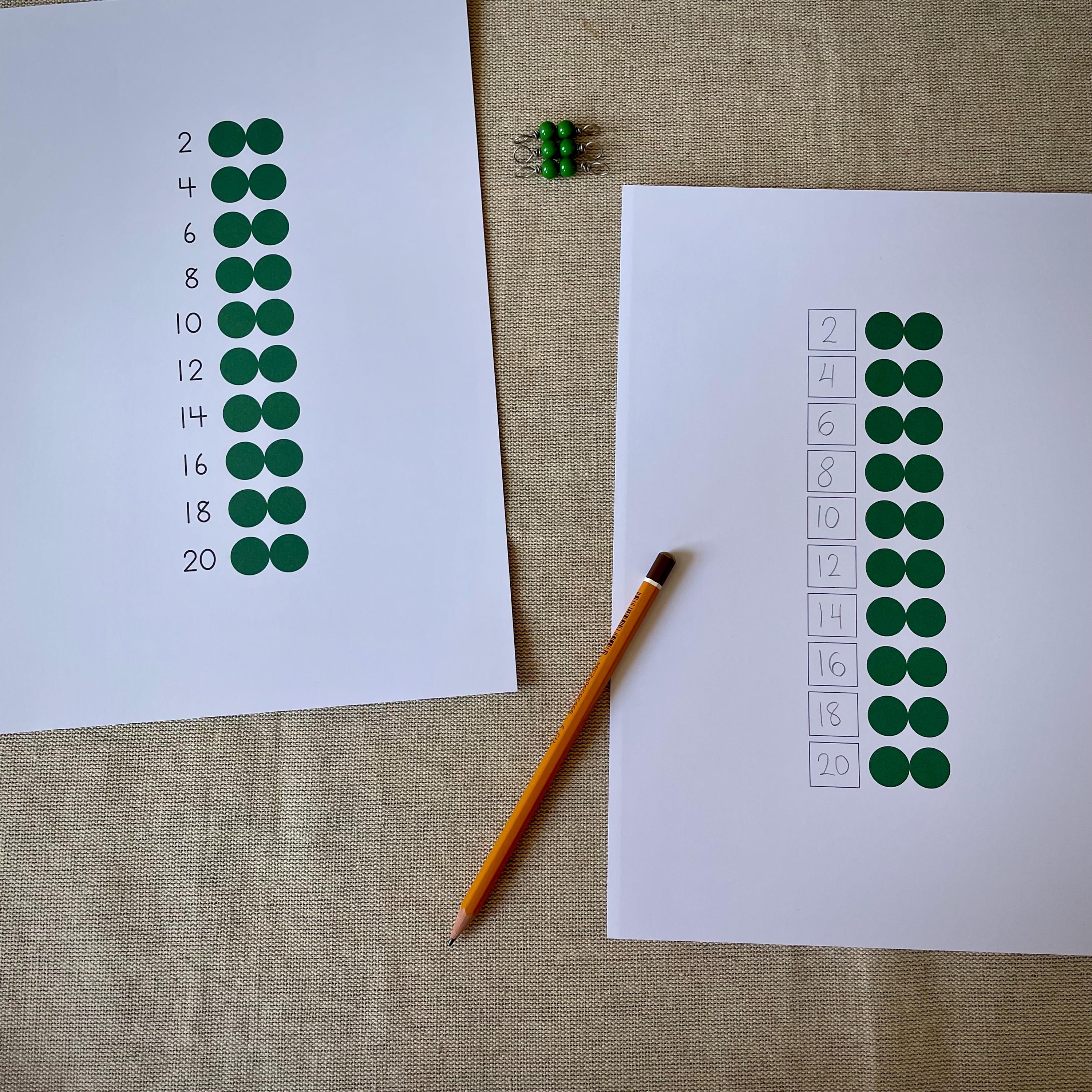 Montessori Bead Bars Skip Counting Worksheets and Posters - Etsy