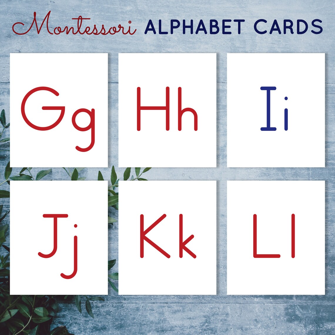 Montessori Alphabet Cards Printable. Letter Flash Cards | Etsy