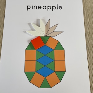 Fruits Pattern Blocks Templates. Toddler Shape Matching Activity. - Etsy