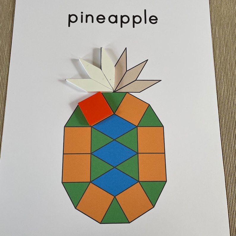 Fruits Pattern Blocks Templates. Toddler Shape Matching - Etsy
