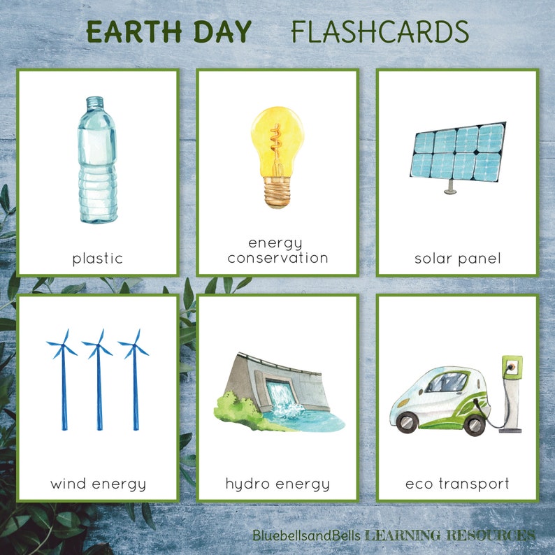 Earth Day Printable Vocabulary Cards. Kindergarten, Elementary School ...