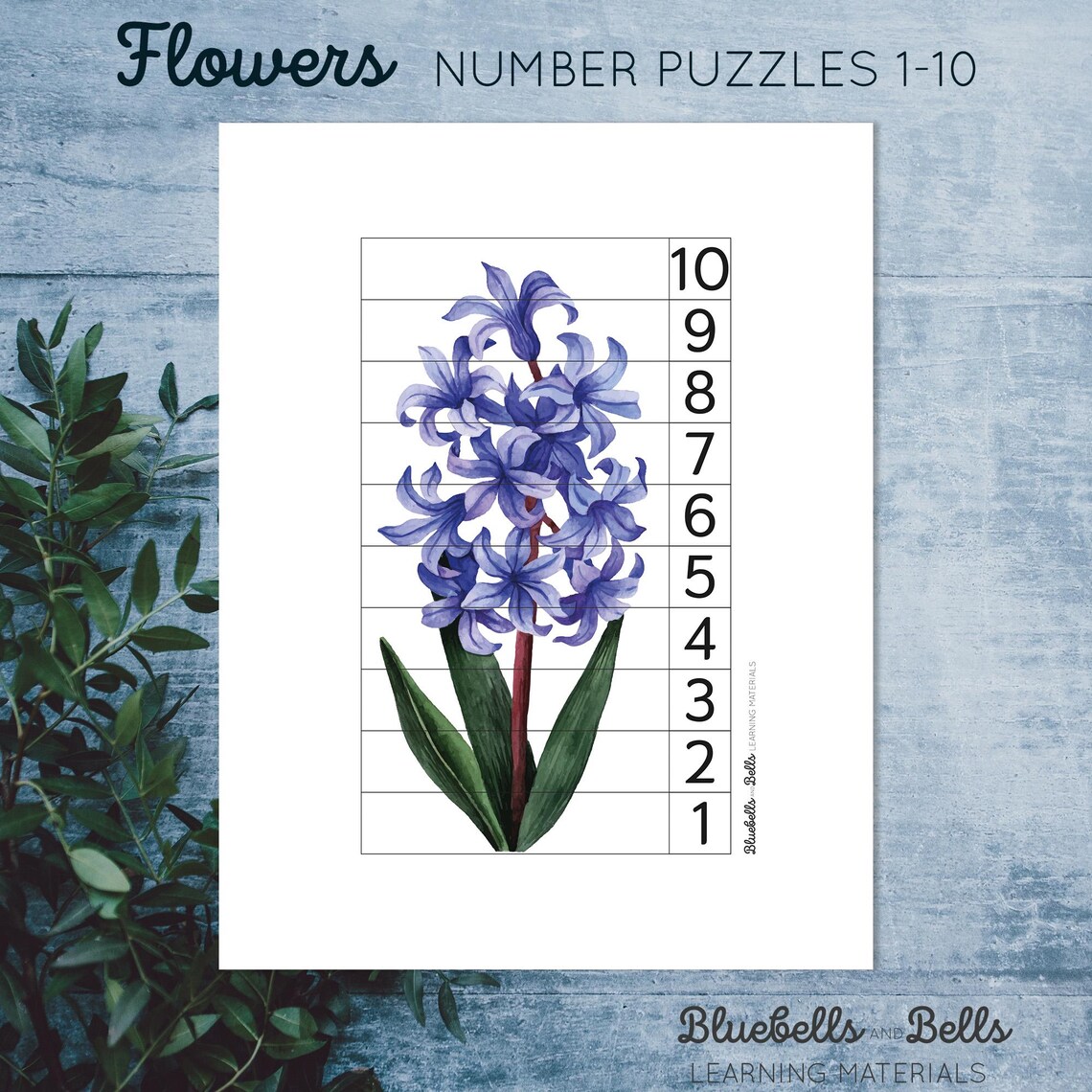Flower Number Puzzles 1-10. Montessori Spring Printable. Preschool ...