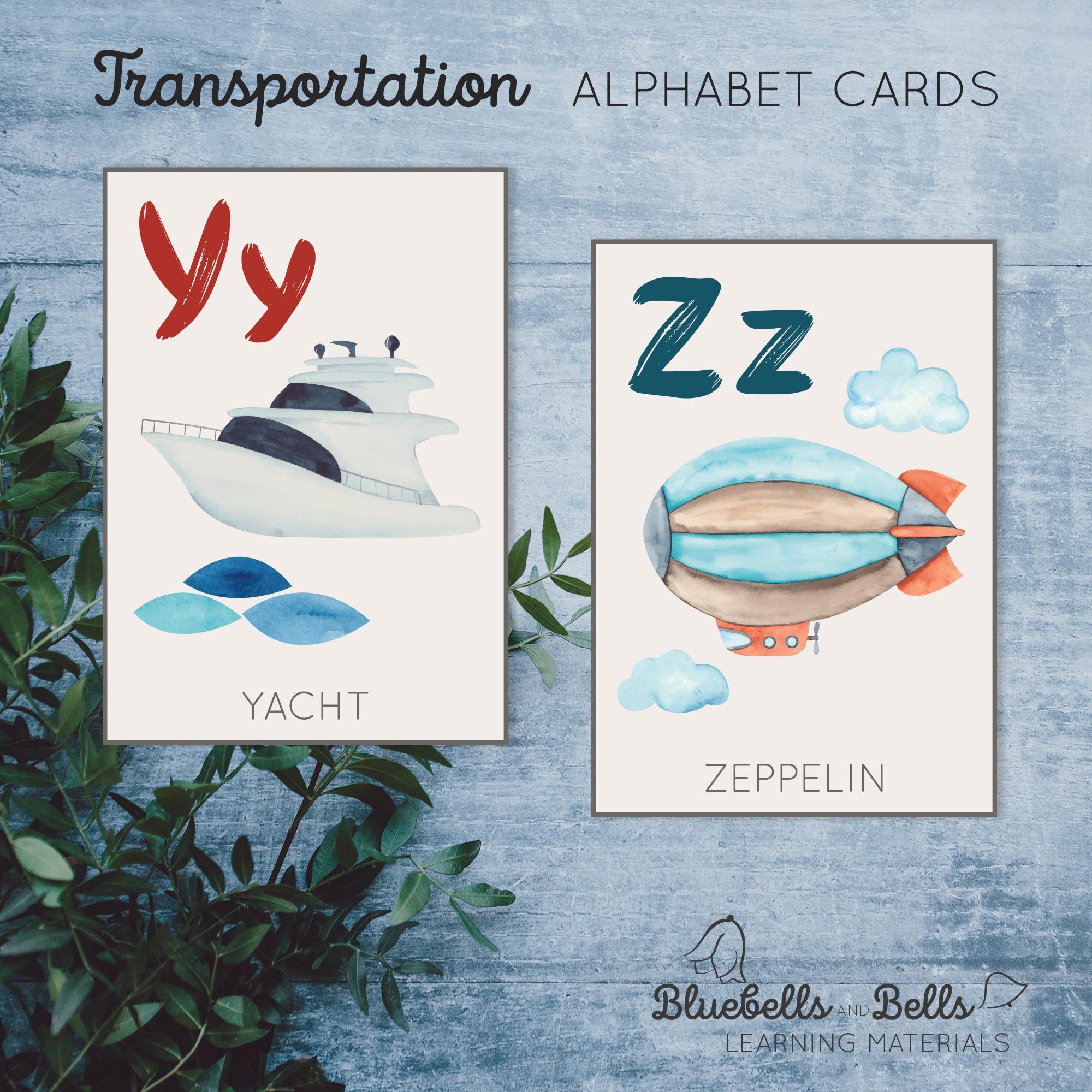 Transportation Alphabet Cards. Toddler Letter Printable. Preschool ...