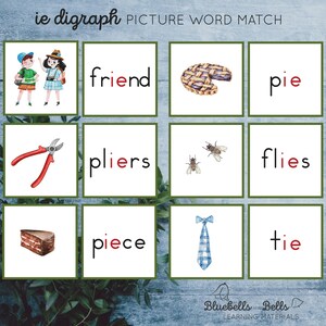 Montessori Printable Digraph Cards for Matching Activity. - Etsy