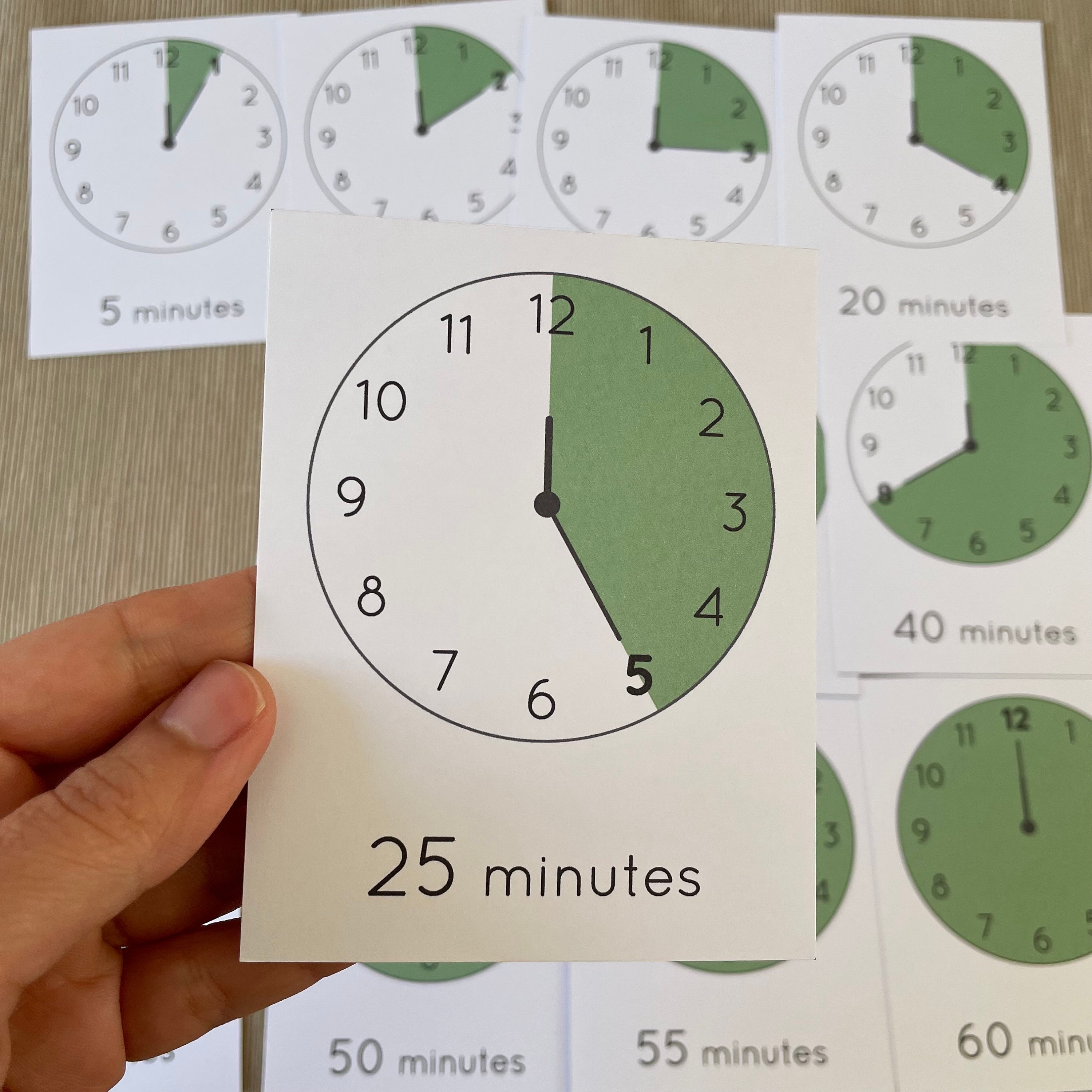 Telling Time Minutes Cards. - Etsy